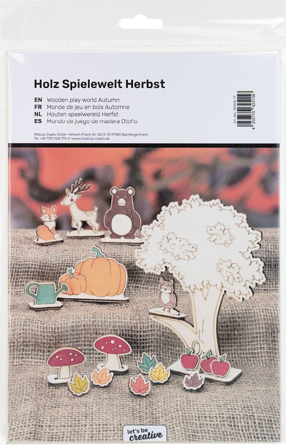 Houten speelwereld met herfstfiguren, 18-delig - LTC Leiden
