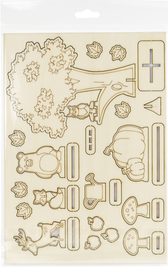 Houten speelwereld met herfstfiguren, 18-delig - LTC Leiden